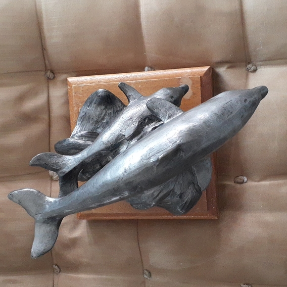 Michael Ricker | Art | Vintage 991 Michael Ricker Pewter Dolphin And ...